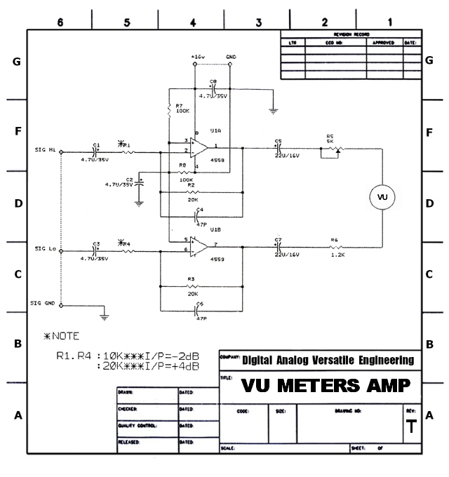 ohsaudio.co.kr > Pre amp회로 > High speed VU meter amplifier.